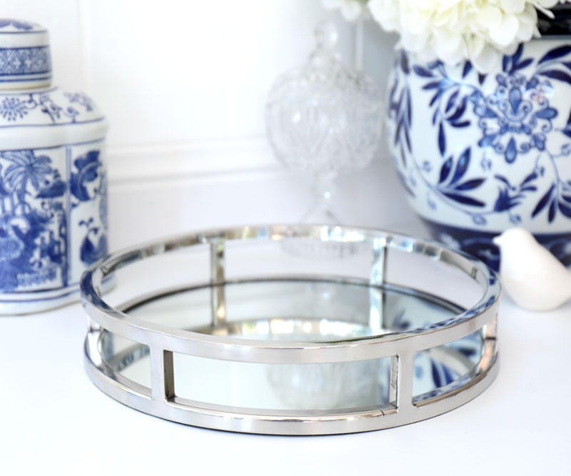Audrey Deco Round Mirror Tray
