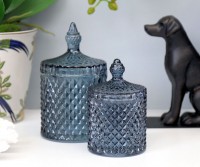 New Orleans Blue Diamond Trinket Jar - Small