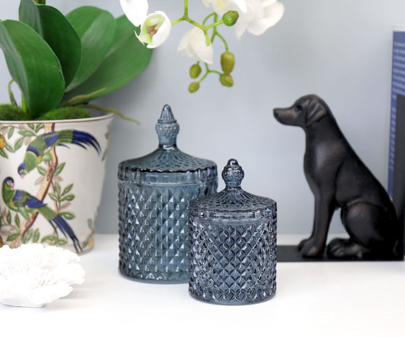 New Orleans Blue Diamond Trinket Jar - Small