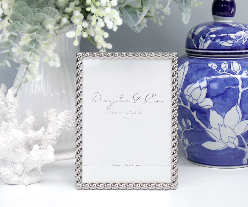 Silver Rope Nickel Photo Frame - 5x7 inch