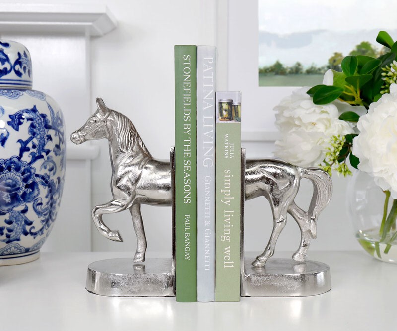 Admiral Silver Horse Bookends