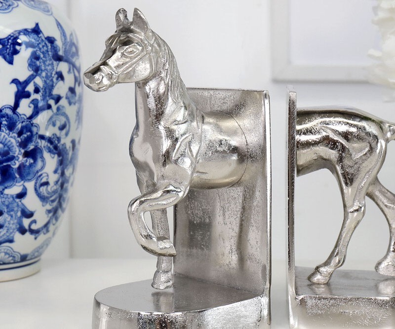 Admiral Silver Horse Bookends