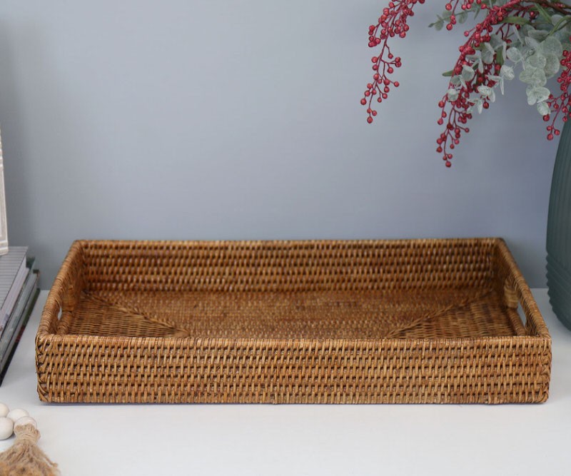 Langkawi Brown Rattan Tray - Medium