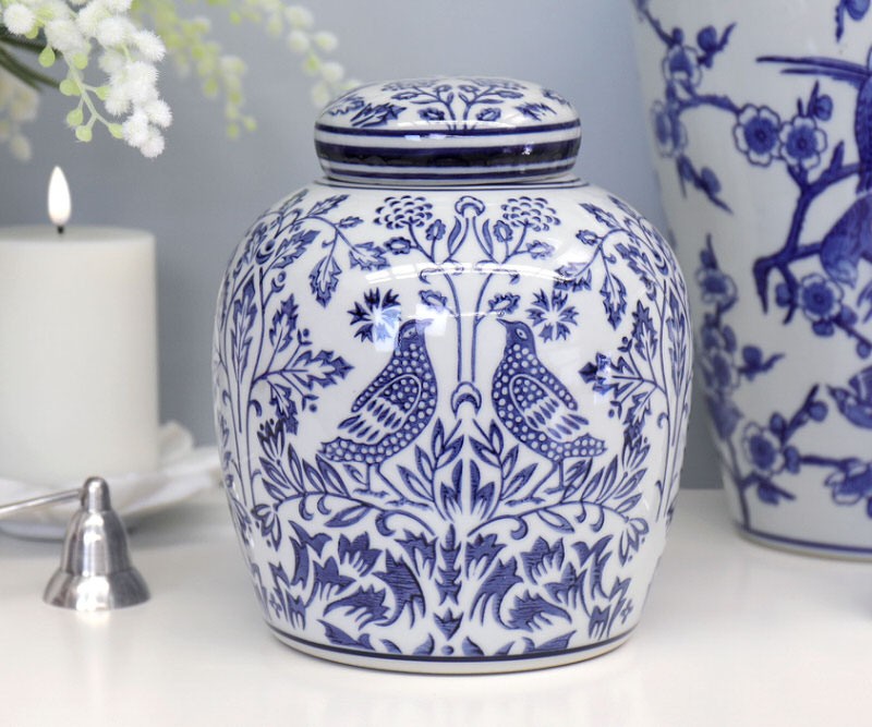 St James Blue & White Ginger Jar