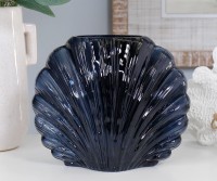 Adriatic Deep Blue Scallop Vase - Beautiful home decor at French Knot
