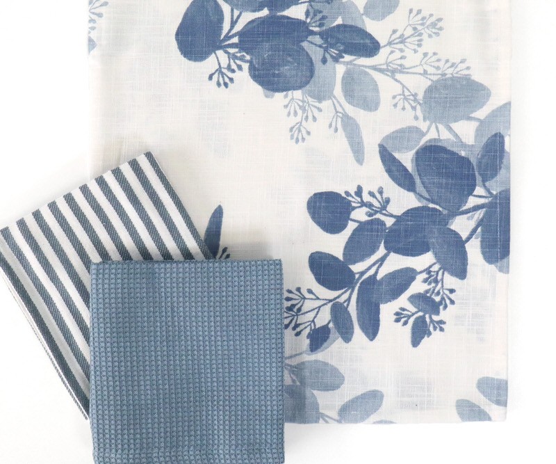 Set 3 Blue Eucalyptus Teatowels