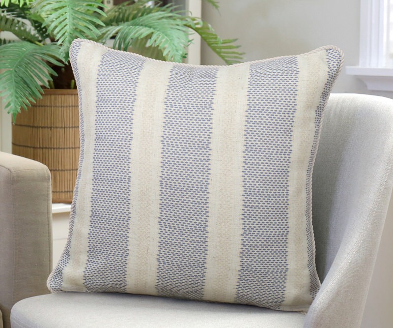 Ocean Mist Blue Stripe Cushion