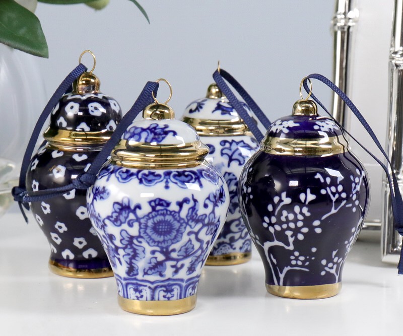 Set 4 Pembroke Ginger Jar Tree Decorations