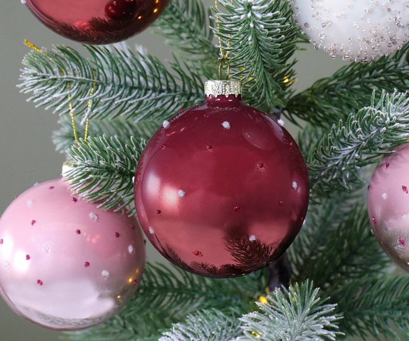 Cranberry Ombre Glass Bauble - Large