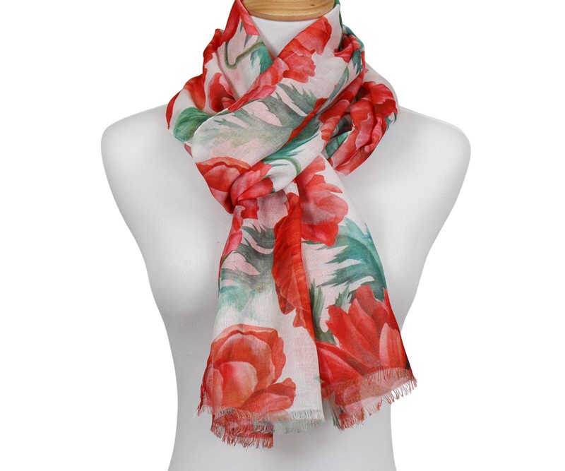 Sara Red Peony Scarf