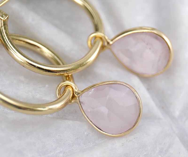 Alexa Rose Quartz Hoop Earrings
