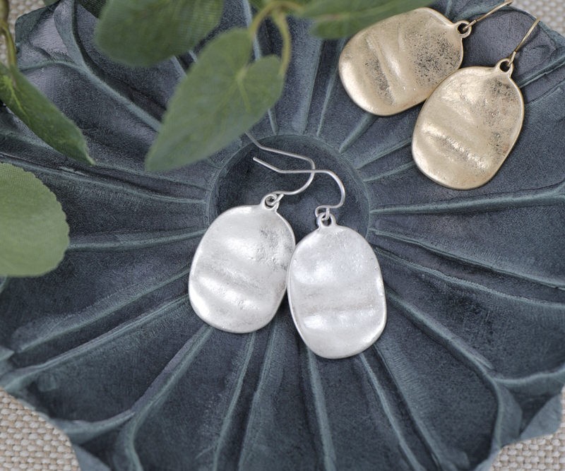 Pebble Silver Drop Earrings