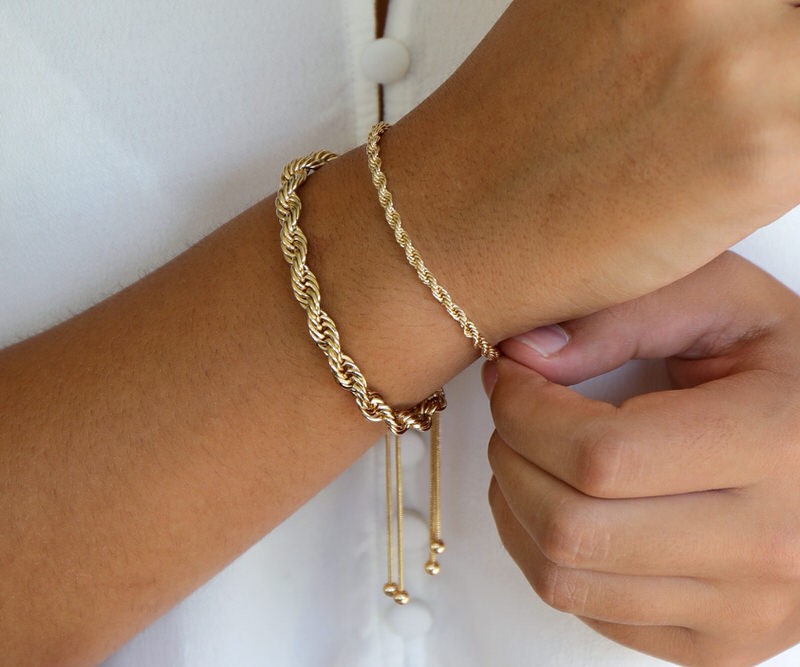 Caprice Gold Rope Chain Bracelet - Large - Shop by colour