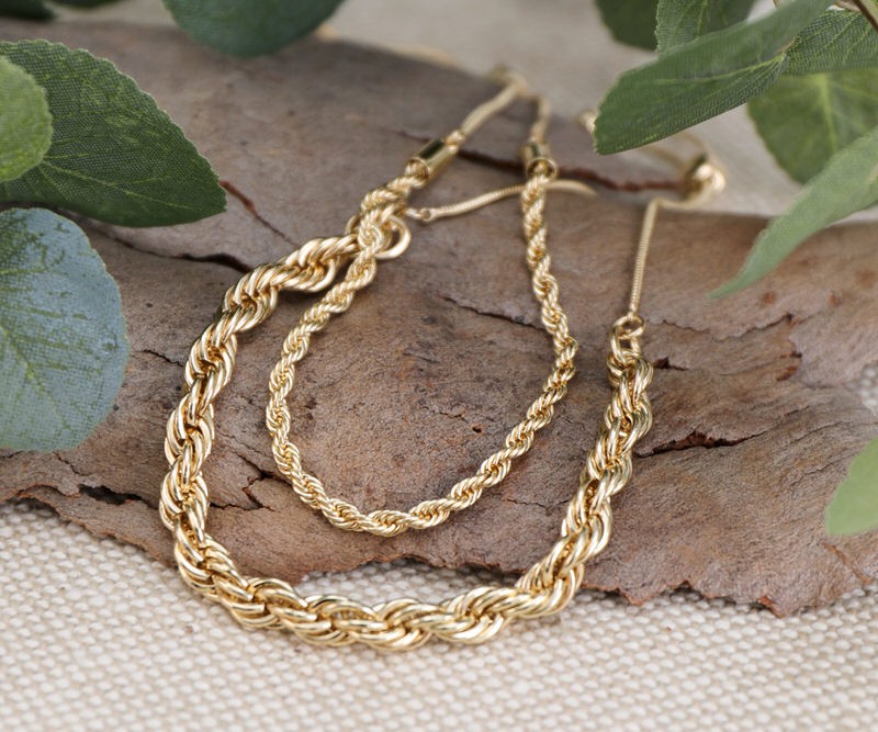 Caprice Gold Rope Chain Bracelet - Large - Shop by colour