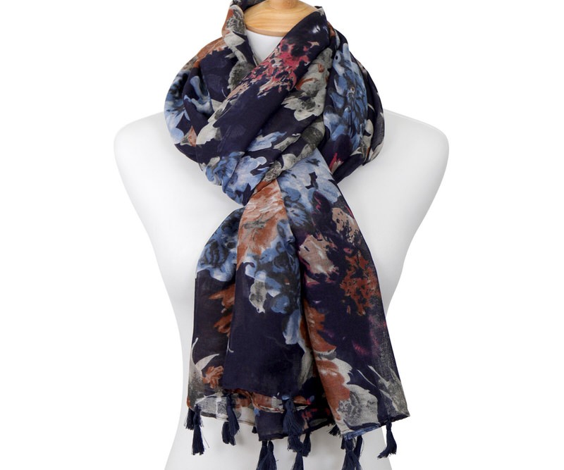 Julietta Navy Floral Scarf