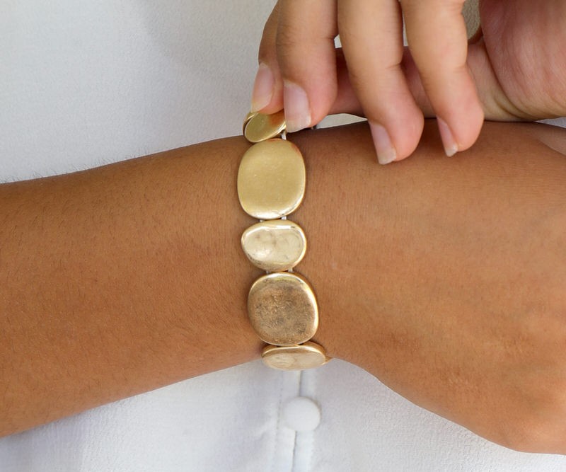 Pebble Gold Stretch Bracelet - Shop by colour