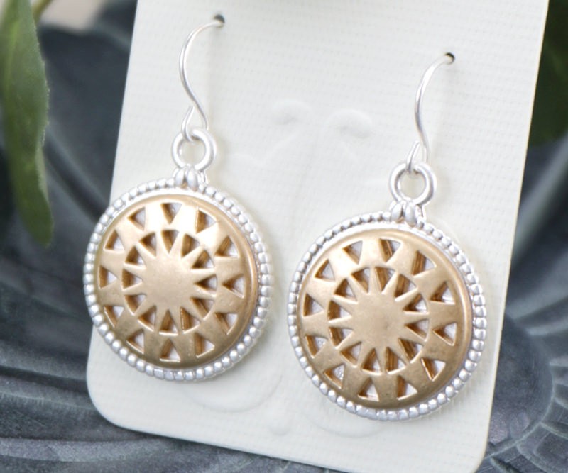 Solaris Gold Filigree Drop Earrings