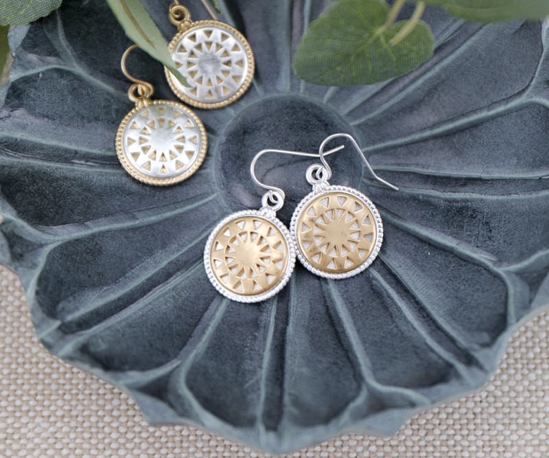 Solaris Gold Filigree Drop Earrings