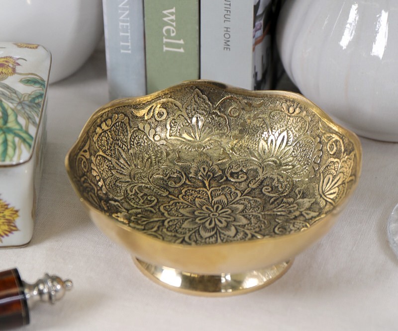 Small Zahara Brass Trinket Bowl