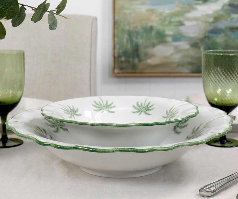 St Lucia Green Palms Serving Bowl - Small