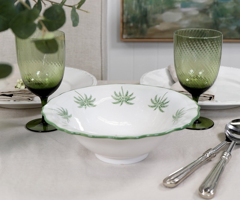 St Lucia Green Palms Serving Bowl - Small
