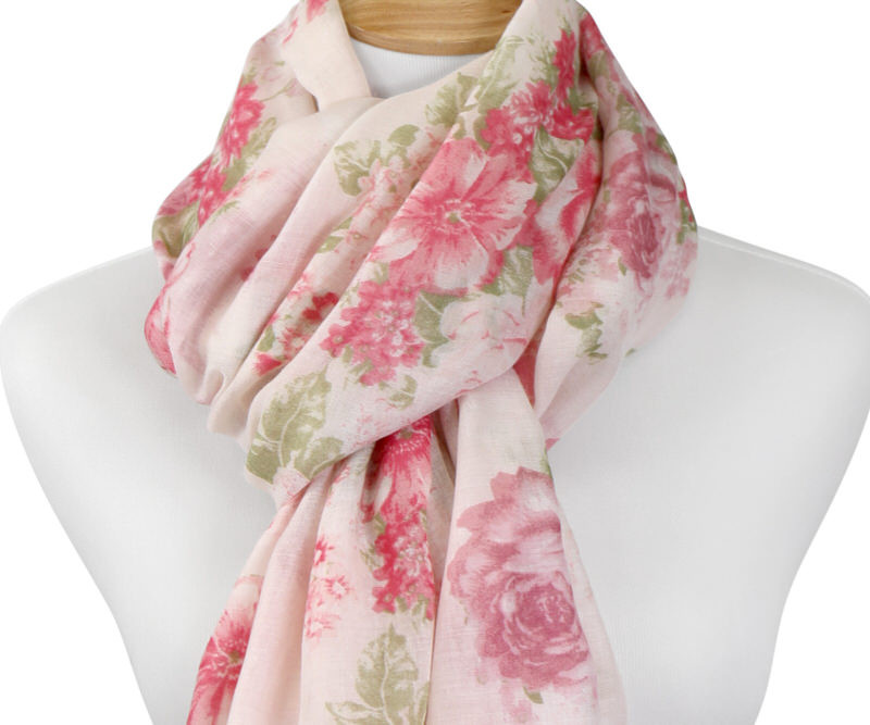 Romance Pink Roses Scarf