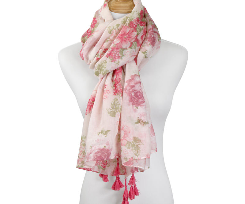 Romance Pink Roses Scarf