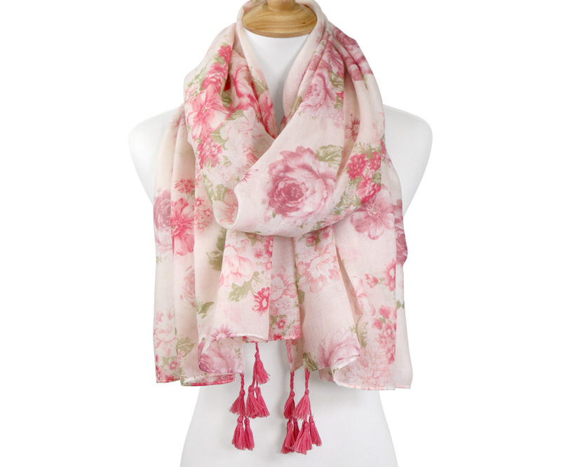 Romance Pink Roses Scarf