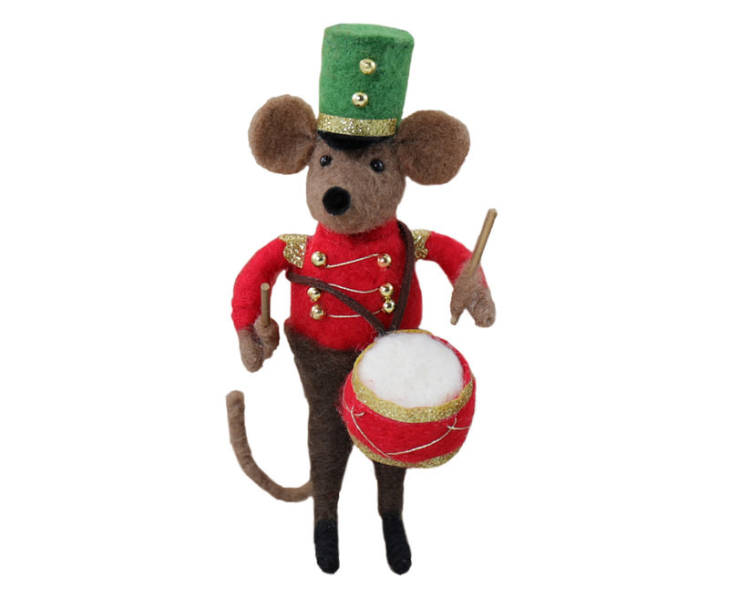 Drummer Felt Mouse Tree Decoration