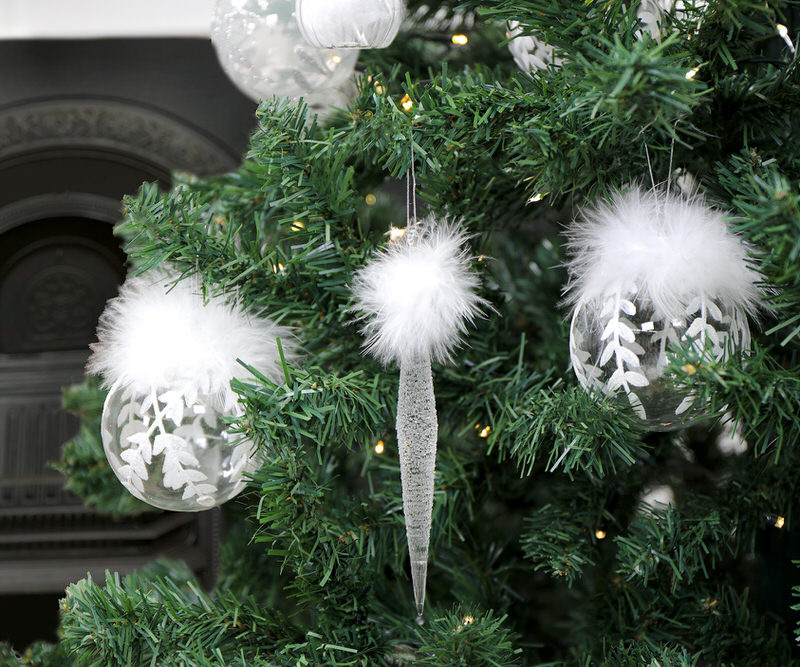 Set 2 Frosted Icicle Tree Decorations - Shop by colour