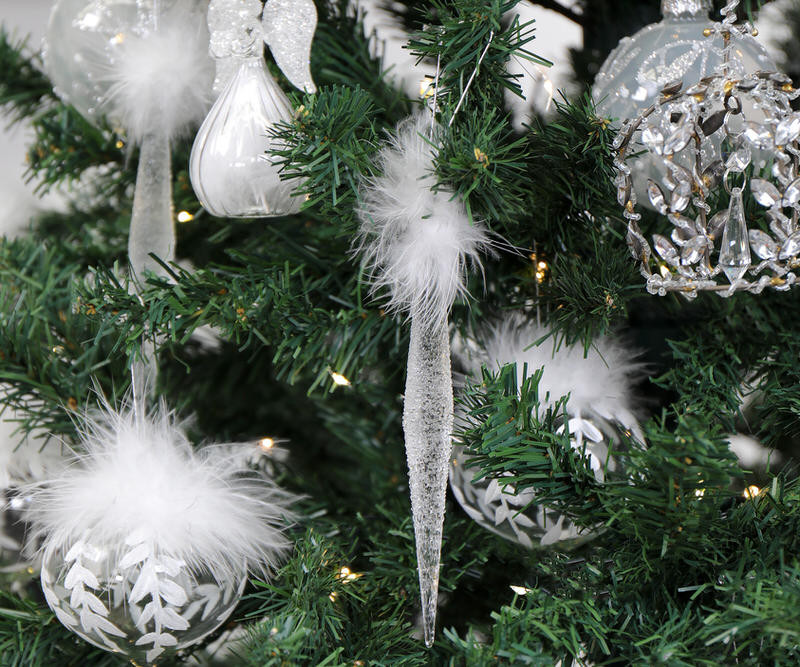 Set 2 Frosted Icicle Tree Decorations - Shop by colour