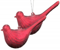 Set 2 Sugared Red Bird Tree Decorations - Shop by colour