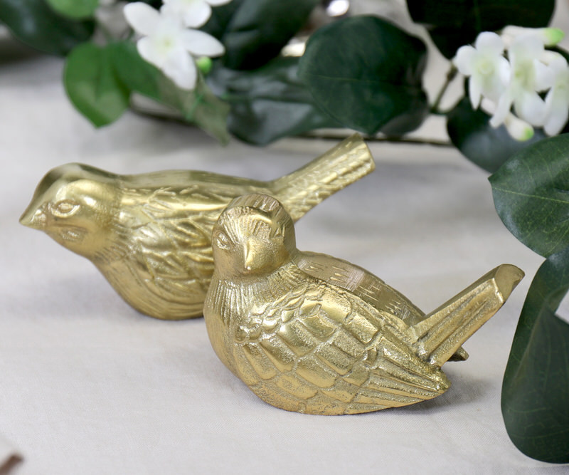 Nesting Gold Bird Ornament
