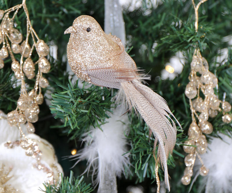 Duchess Gold Glitter Bird Tree Decoration