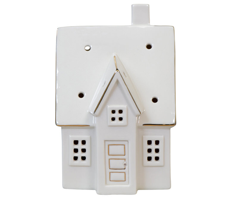Large Woodford White Ceramic House with Lights - Shop by colour