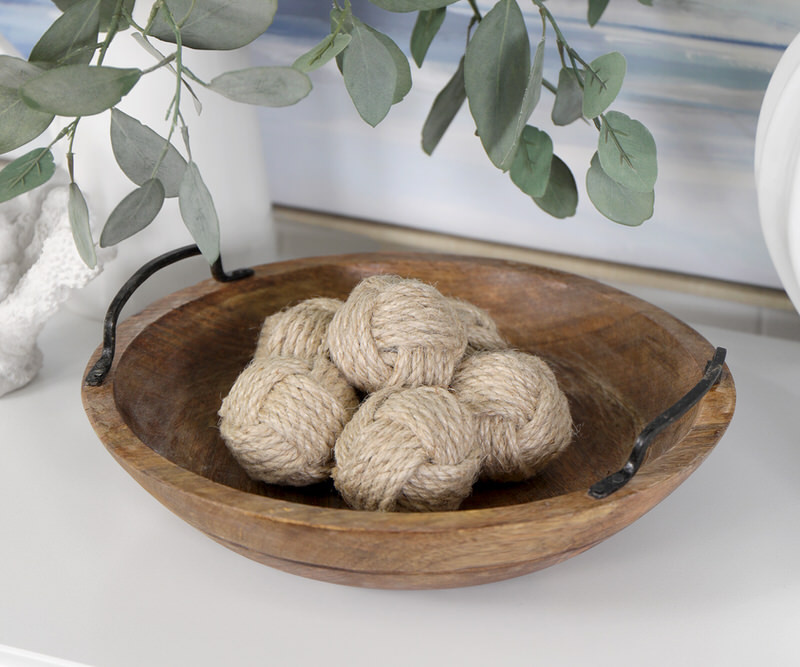 Set 3 Rope Knot Decor Balls - Light