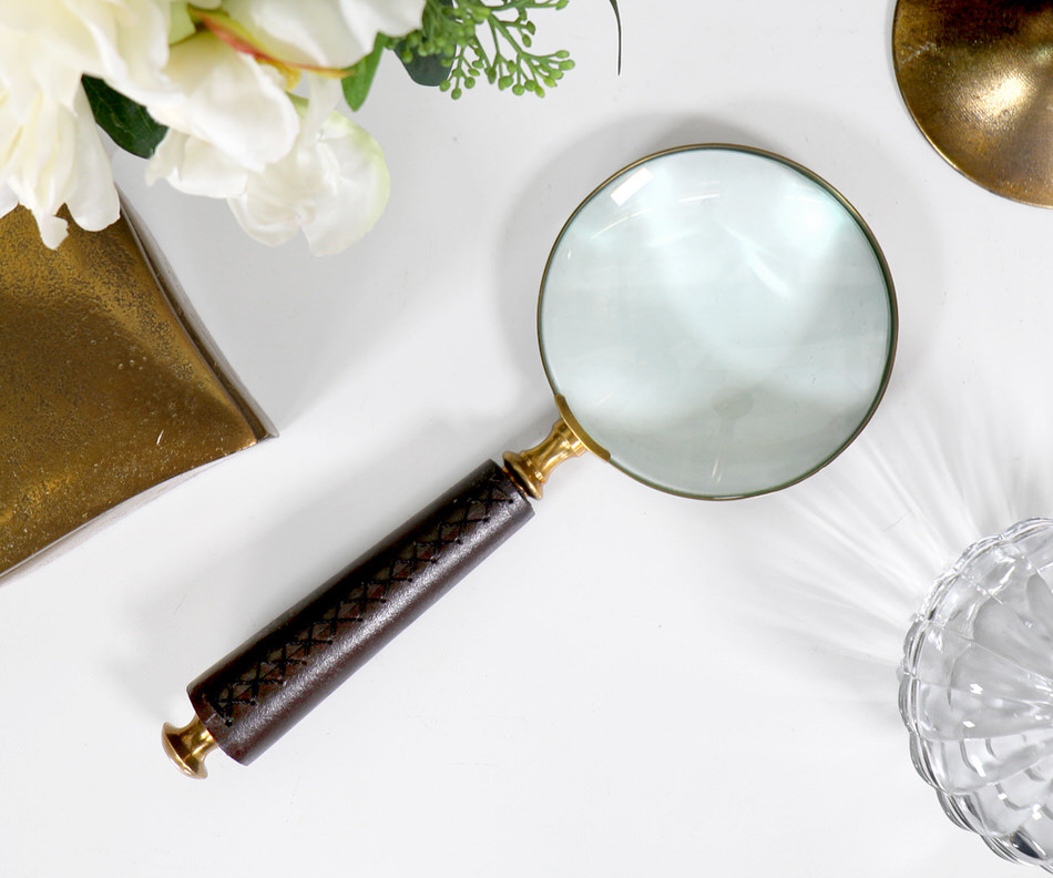 Bromfield Magnifying Glass - Leather Handle - Beautiful home decor at ...