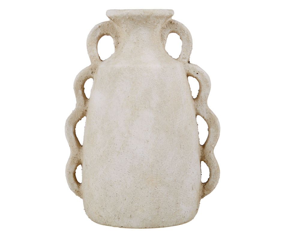 Adriana Wave Handle Cream Vase - Beautiful home decor at French Knot