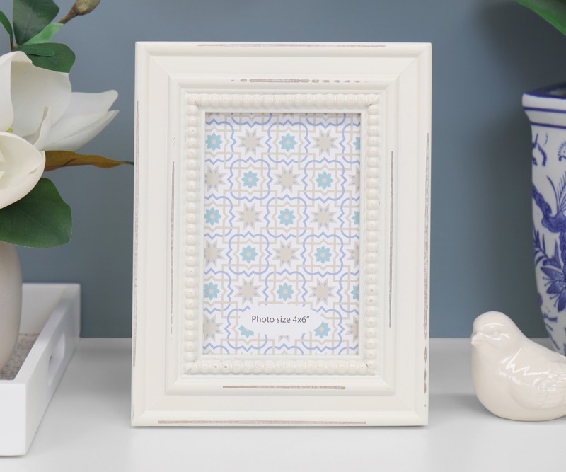 Lotus Blue & White Bone Inlay Photo Frame 5x7inch