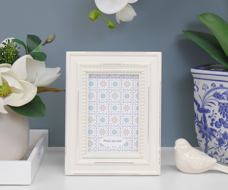 Lotus Blue & White Bone Inlay Photo Frame 5x7inch