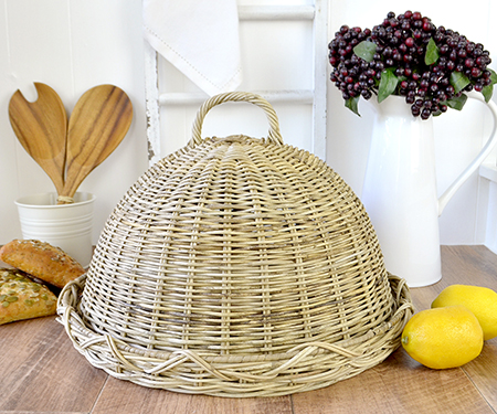 Rattan Food Cover with Tray