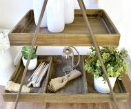 2-Tier Wooden Tray Stand