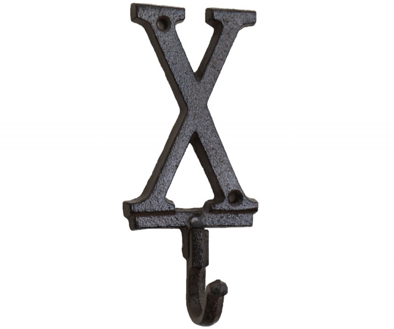 X Alphabet Letter Hook - X Wall Hook Cast Iron