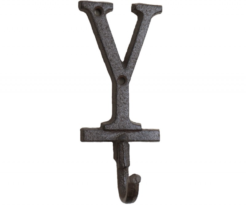 Y Alphabet Letter Hook - Y Wall Hook Cast Iron
