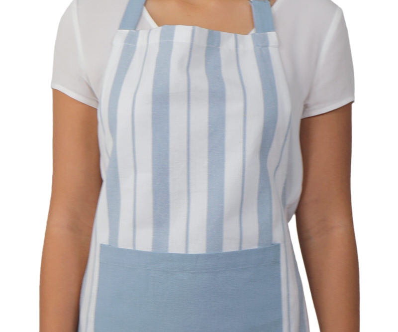Breton Stripe Apron - Powder Blue