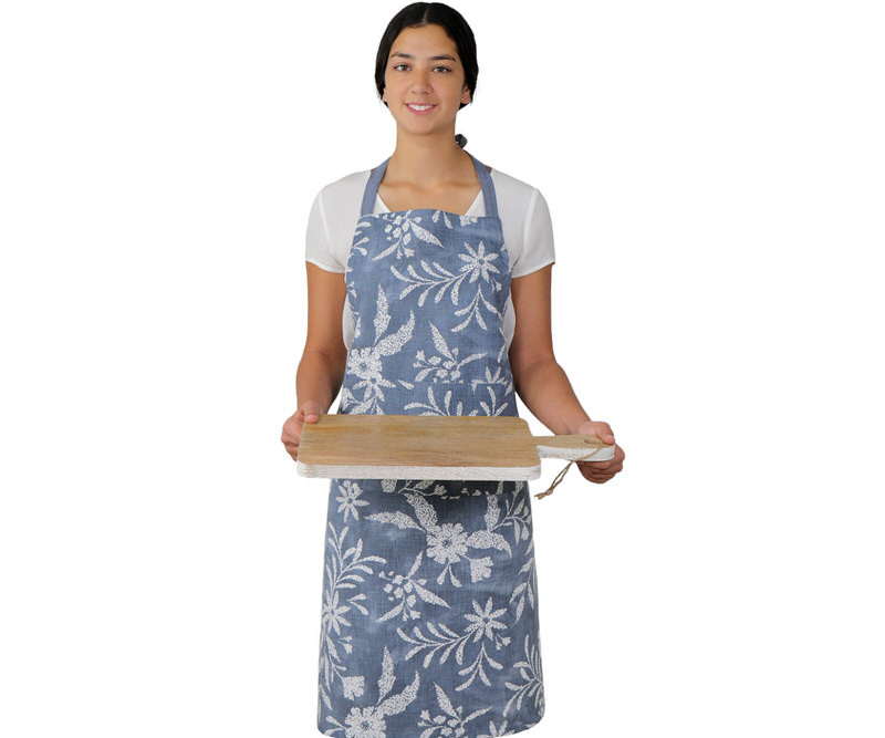 Set 2 Seville Blue Denim Apron & Oven Glove
