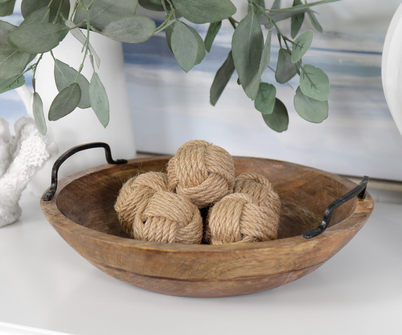 Set 3 Rope Knot Decor Balls - Natural