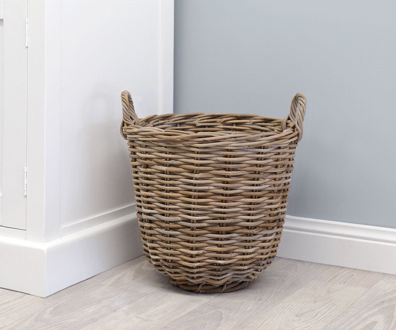 Small Carter Rattan Basket - Antique Grey