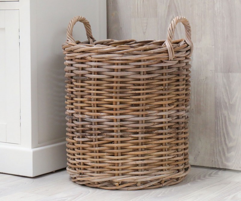 Laundry and washing baskets - Classic wicker in antique grey cane.