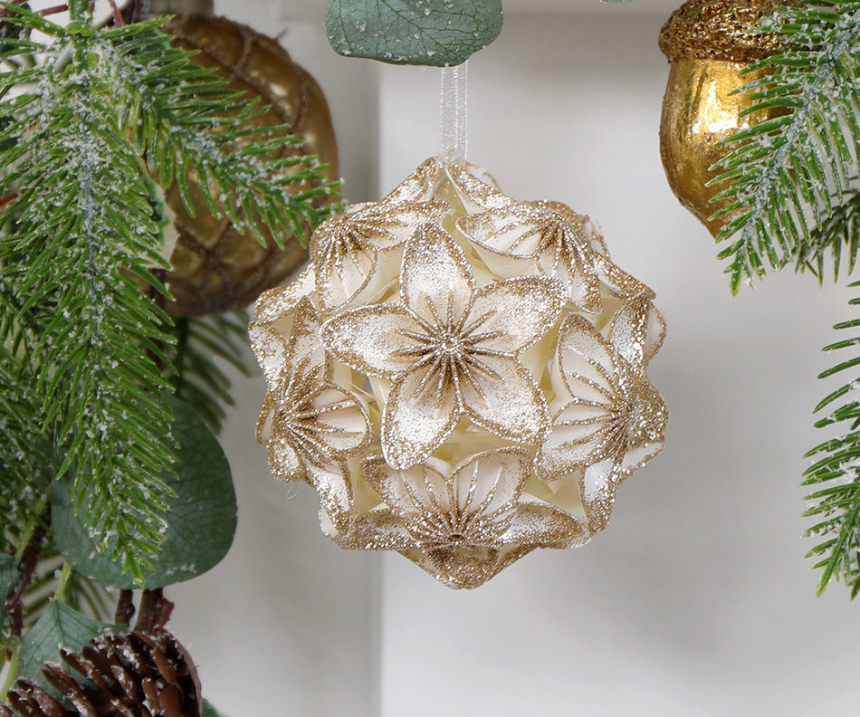 Francesca Gold Origami Flower Bauble - Shop by colour